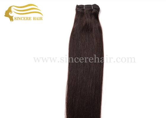 60 CM Remy Cuticle Hair Weft Extensions for sale - 24" Silk Straight Brown Remy Human Hair Weft Extension For Sale supplier
