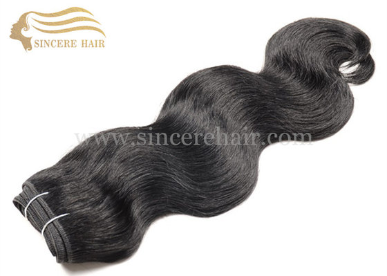 45 CM Body Wave Virgin Remy Cuticle Hair Weft Extensions - 18" BW Black Remy Human Hair Weft Extension For Sale supplier