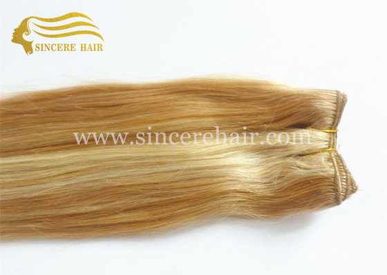 50 CM Piano Straight Hair Weft Extensions - 20 Inch Silk Straight Piano Color Remy Human Hair Weft Extension For Sale supplier