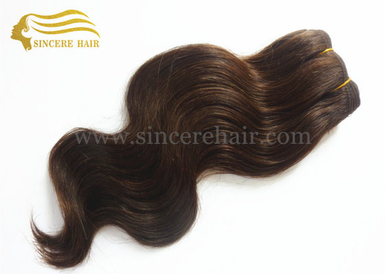 35 CM Body Wave Hair Weft Extensions, 14" Brown Remy Human Hair Weft Extension For Sale supplier