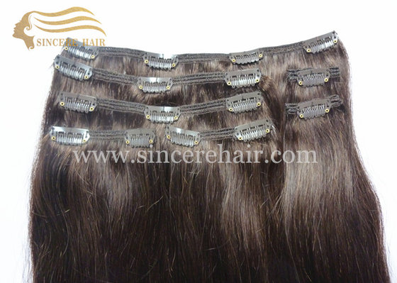 50 CM Clip In Remy Human Hair Extensions, 22" Straight Full Set of 7 Pieces Clip In Hair Extension for Sale supplier