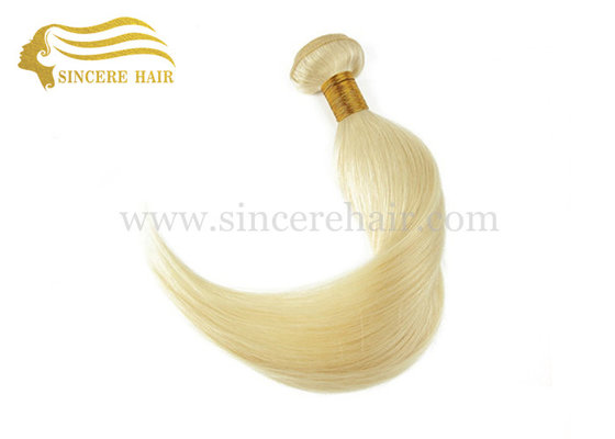 16 Inch 40 CM Short White Blonde #60 Remy Human Hair Weft Extensions For Sale supplier