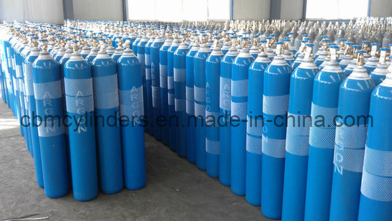 ISO9809-3 Std Empty Argon Gas Tanks 38 Liter with Argon Cylinder Valves