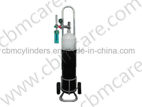 Gauge-Flow O2 Regulator for Oxygen Cylinder Trolley Set