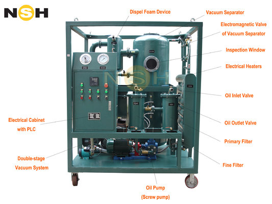 SIEMENS Supplier Sino-NSH Oil Filtration Machine For Transformer,Double-stage Vacuum Oil Filtration System