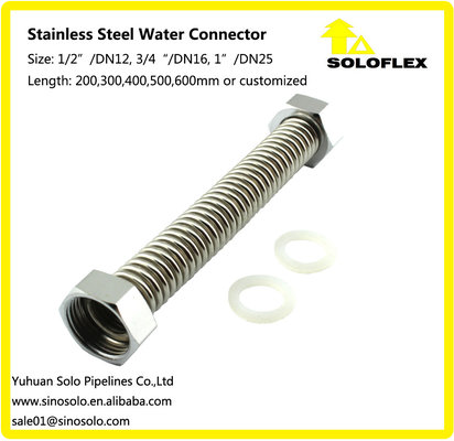 Stainless Steel Flexible Water Connector   1/2“,3/4",1" ,AISI304, AISI316L