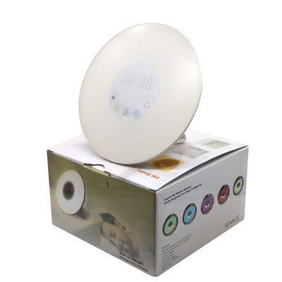 LED lights with alarm clock wake up lamp at sunrise to wake radio, FM Radio alarm clock, colorful color