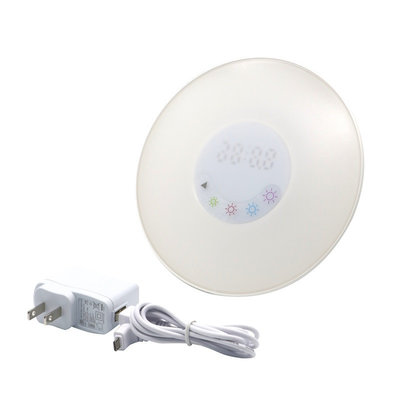 LED lights with alarm clock wake up lamp at sunrise to wake radio, FM Radio alarm clock, colorful color