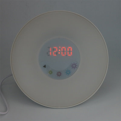 LED lights with alarm clock wake up lamp at sunrise to wake radio, FM Radio alarm clock, colorful color