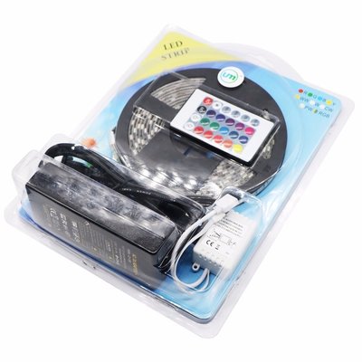 Promotion Price Cheap 5m 12V SMD 5050 RGB Flexible LED Light Strip Kits With Remote 24 Key Controller