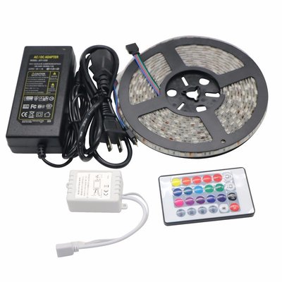 Promotion Price Cheap 5m 12V SMD 5050 RGB Flexible LED Light Strip Kits With Remote 24 Key Controller