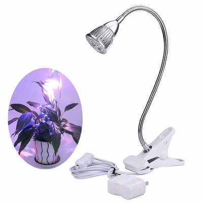 5W Led Grow Light Flexible Neck 360 Degree Led Clip Desk Plant Grow Lights For Hydroponic Garden Greenhouse