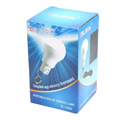 Outdoor/Indoor Solar Powered Bulb Light Portable Camping Lamp Solar Panel Low-power Night Travel Used 5-6hours