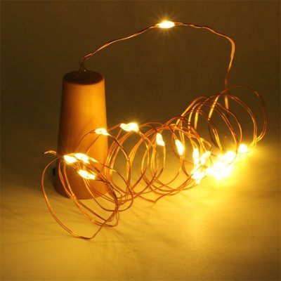 2M Cork Shaped Bottle Stopper Lamp Glass Wine Silver Copper Wire String Lighting