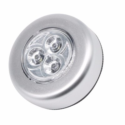 Mini Round 3 LED Push Tap Stick Convenient Touch Practical Home Cabinet Light