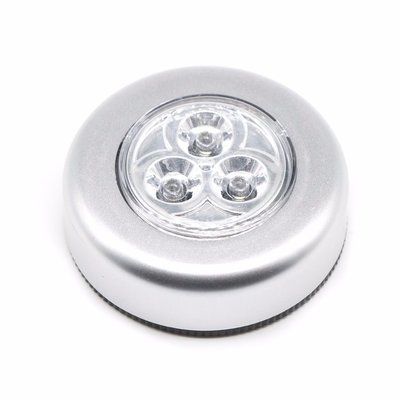 Mini Round 3 LED Push Tap Stick Convenient Touch Practical Home Cabinet Light