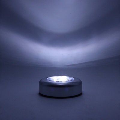 Mini Round 3 LED Push Tap Stick Convenient Touch Practical Home Cabinet Light