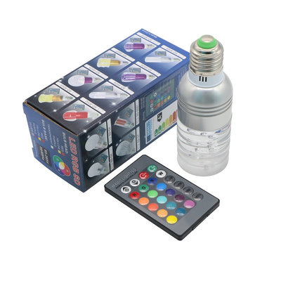 3W RGB color changing E27 Remote Control Crystal LED Light Bulb