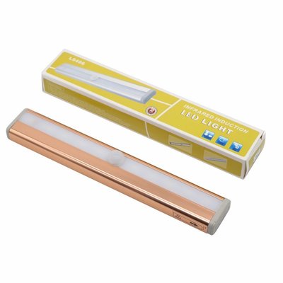 LED Cabinet Lights USB Rechargeable Wireless PIR Motion Sensing Light Bar With Magnetic Strip Wall Light