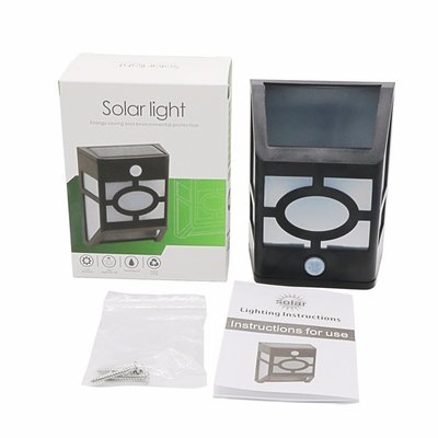Outdoor Solar Wall Light 10 Led PIR Moton Sensor Lamp White Warm White Lighting