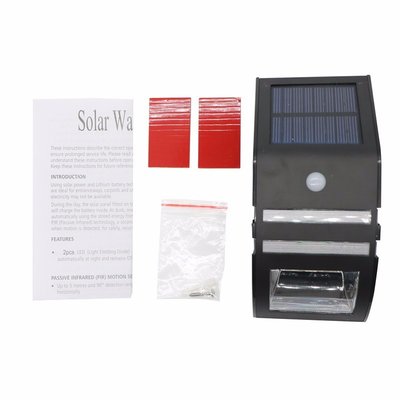 Stainless Steel Solar Wall Light PIR Outdoor LED Solar Wall Light PIR