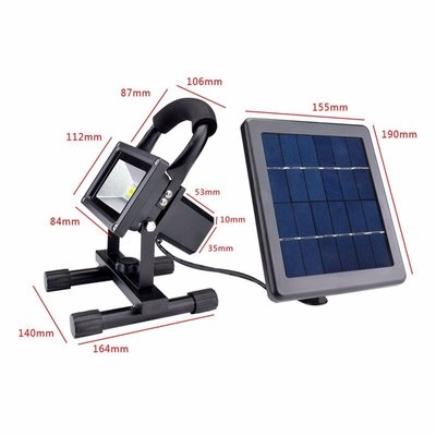 10W Waterproof Outdoor Ip65 Portable Rechargeable Solar Led Flood Light