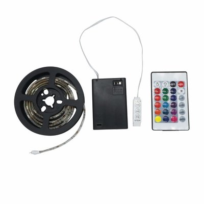 50-200cm Waterproof 4.5V 5050 RGB LED Strip Light Battery Powered + 24key Remote