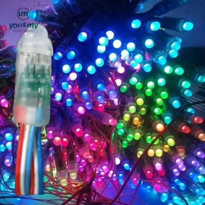 WS2811 led pixel module 12mm IP68 waterproof DC5V full color RGB string christmas LED light Addressable