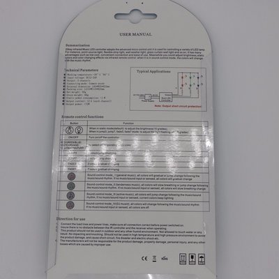 DC12V IR Music Controller with 20 Keys Remote for RGB LED Strip Light