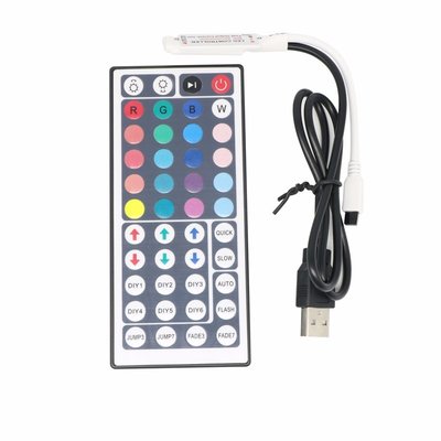DC 5V 44 Keys IR USB Port Mini Remote Controller For 5050 3528 RGB LED Strip Lights
