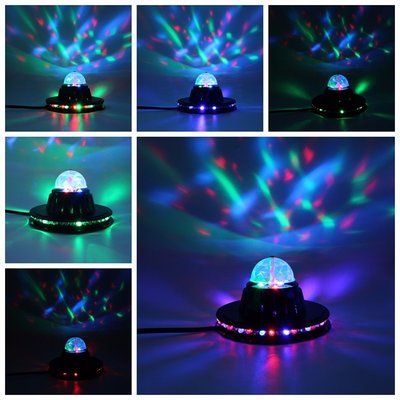 Color Changing RGB Mini LED Rotating Crystal Stage Light For KTV Xmas Party Club Pub