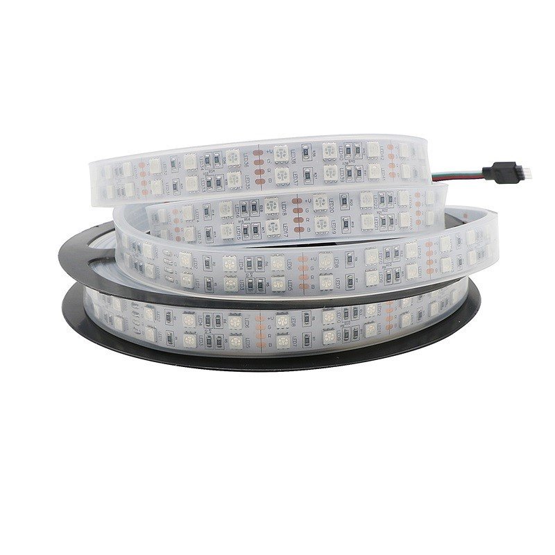 Double Row LED Strip 5050 DC12V Silicone Tube Waterproof IP67 LED flexible Light Warm white white RGB