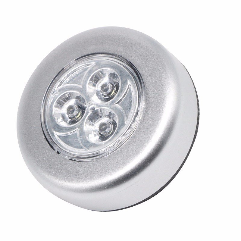 Mini Round 3 LED Push Tap Stick Convenient Touch Practical Home Cabinet Light
