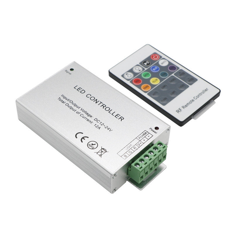 RF 433mhz Controller RGB Controller RF Wireless Remote 20 Keys 12-24V 3 Channels LED Controller For RGB LED Strips Light