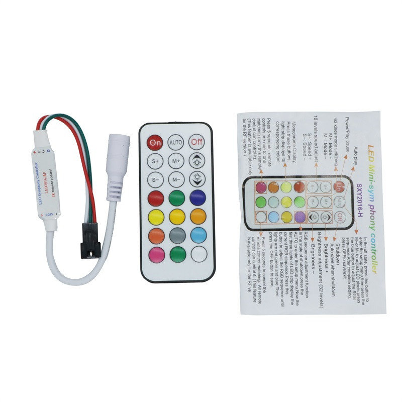 New RF DC5 - 24V 21 key led remote controller for WS2811 strip 63 Kinds effects