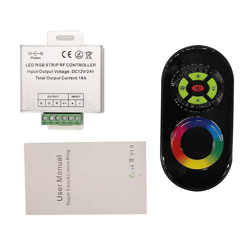 DC 12V 24V RGB LED Controller 5 Keys Touch Remote Control 18A 3 Channel Common Anode for rgb led strip lighting