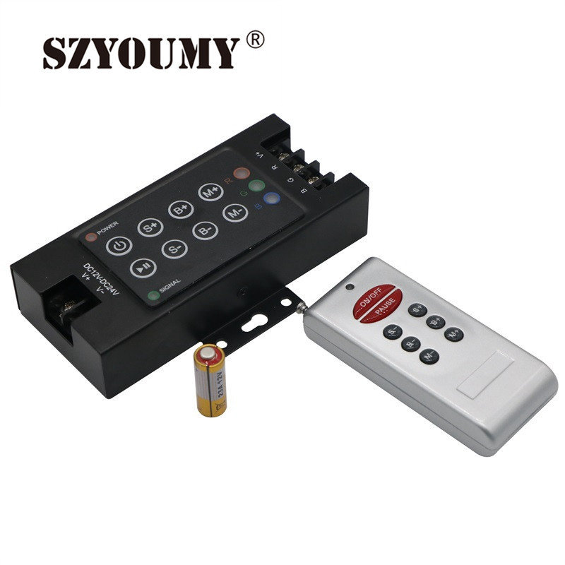 8 Key RGB LED Light Controller with RF Wireless Remote Controller Dimmer 12-24V