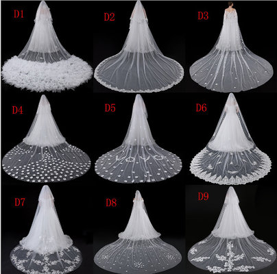 China Long drag lace veil, Europe and the United States pure white bud silk yarn, around the shoulder of the beautiful long supplier