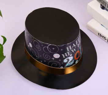 A hot-selling laser hat. New Year's carnival paper hat. New Year party holiday products. New Year's birthday hat. supplier