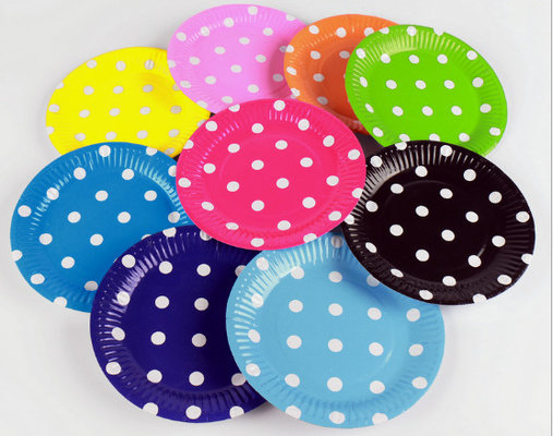 Disposable paper plate 5~10 inch BBQ birthday cake pan children DIY art drawing paper plate. supplier