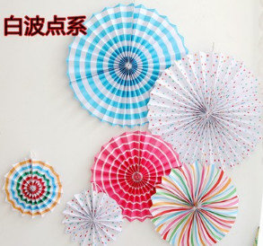 Festive festive supplies paper fan flower set home party wedding decoration decoration 6 sets of paper fan flowers. supplier
