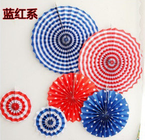 Festive festive supplies paper fan flower set home party wedding decoration decoration 6 sets of paper fan flowers. supplier