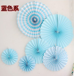 Festive festive supplies paper fan flower set home party wedding decoration decoration 6 sets of paper fan flowers. supplier
