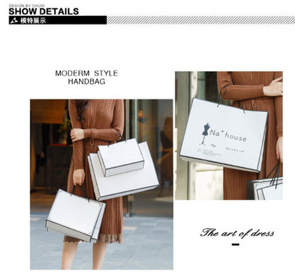 Black box horizontal white card gift paper bag for men and women. supplier
