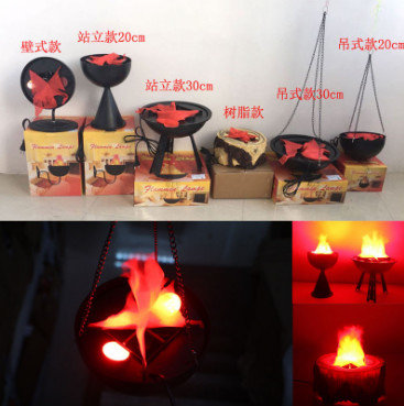 Halloween simulation LED fake fire plug fire lamp fire pot fire lamp fire bar KTV scene decoration props. supplier