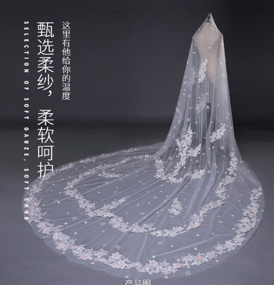 2018 New Korean Bride Long, 3M White Veil, Wedding Accessories, Bridal Accessories Wedding veil wholesale custom supplier