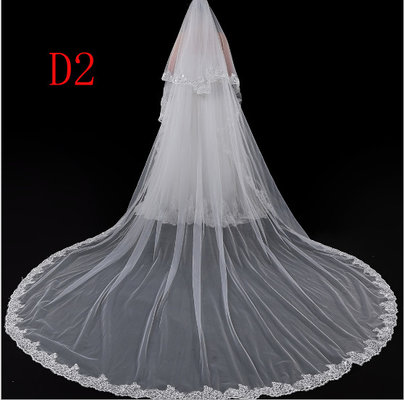Long drag lace veil, Europe and the United States pure white bud silk yarn, around the shoulder of the beautiful long supplier