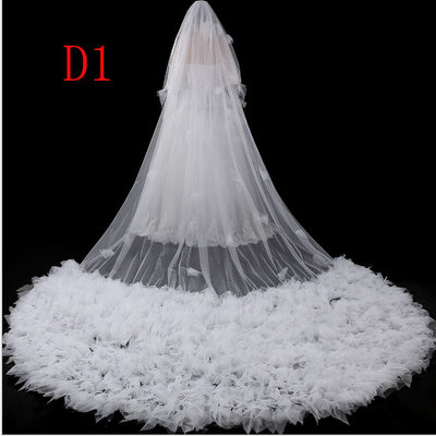 Long drag lace veil, Europe and the United States pure white bud silk yarn, around the shoulder of the beautiful long supplier