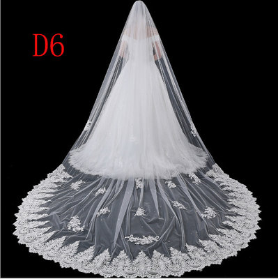 Long drag lace veil, Europe and the United States pure white bud silk yarn, around the shoulder of the beautiful long supplier