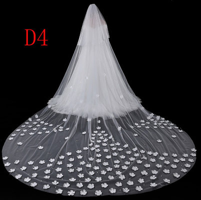 Long drag lace veil, Europe and the United States pure white bud silk yarn, around the shoulder of the beautiful long supplier